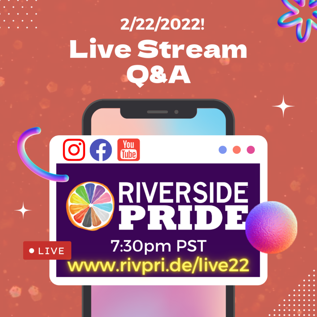 Riverside Pride LIVE STREAM Q&A - Riverside LGBTQ+ Pride